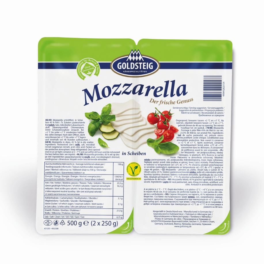 Goldsteig Mozzarella 2x250g Packung | 47054 - Backring Nord